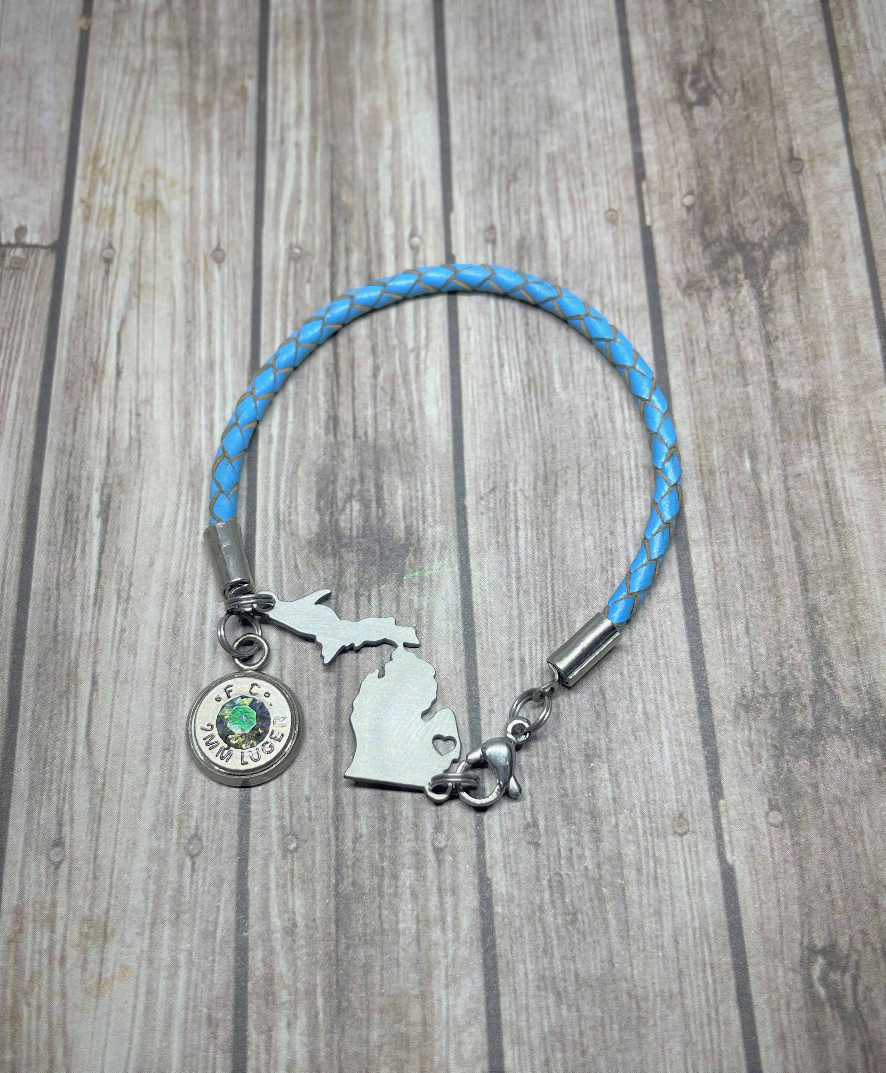 Leather State Bracelet – E & S Custom Jewelry